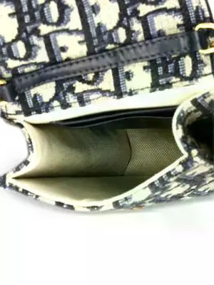 Dior Vertical Saddle Chain Pouch Oblique Canvas Clutch