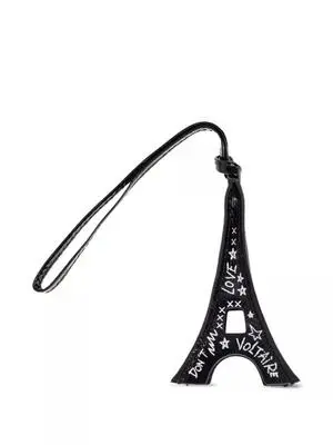 Zadig&Voltaire Eiffel Tower Leather Keyring - Black