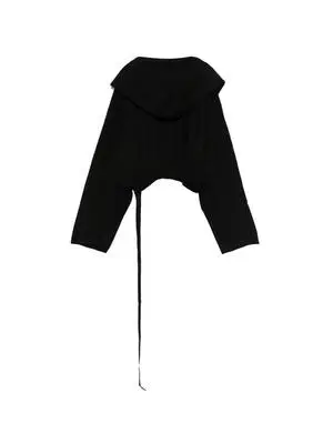 Rick Owens Cropped Hoodie - Black