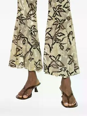 SIEDRES Jeslynn Floral-print Pleated Trousers - Neutrals