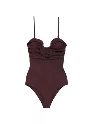 Magda Butrym Flower Appliqué Swimsuit - Red