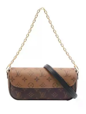 LOUIS VUITTON 2021-2026 Monogram Reverse Ivy Wallet On Chain Satchel - Brown