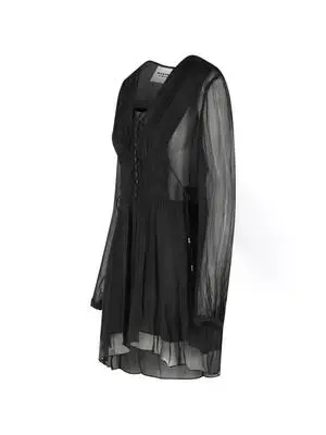 MARANT ETOILE V-neck Button Dress - Black