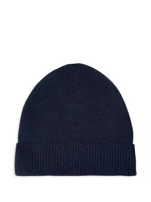 Eric Bompard Ribbed Beanie Hat - Blue