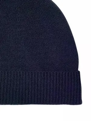 Eric Bompard Ribbed Beanie Hat - Blue
