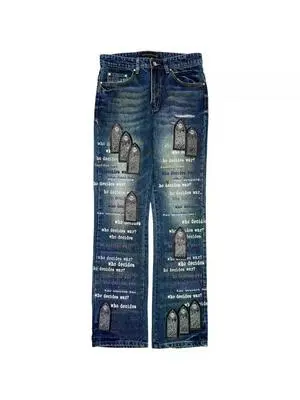 WHO DECIDES WAR BY EV BRAVADO Scripture Bootcut Jeans