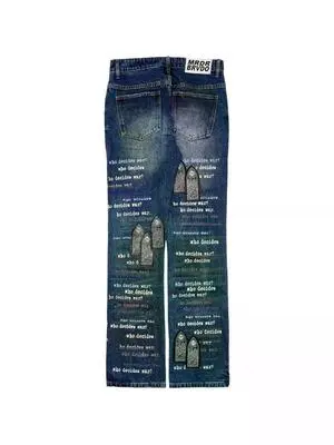 WHO DECIDES WAR BY EV BRAVADO Scripture Bootcut Jeans