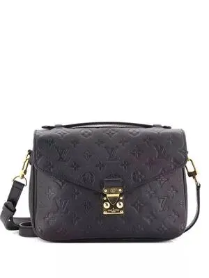 LOUIS VUITTON Pochette Metis Monogram Empreinte Leather Crossbody Bag - Black
