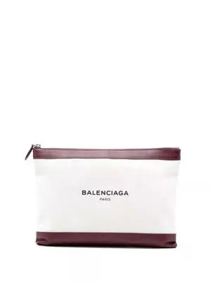 Balenciaga 2018 Canvas Clip Clutch - Red