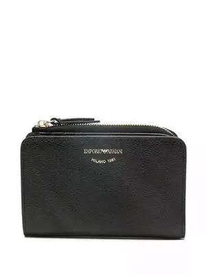 Emporio Armani Zip Leather Wallet - Black