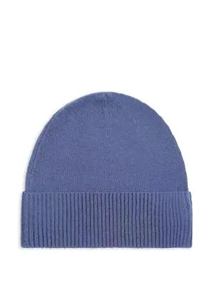 Eric Bompard Ribbed Beanie Hat - Blue