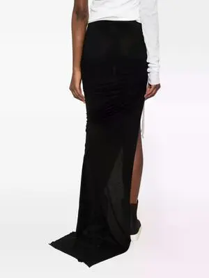Rick Owens Edfu Drawstring Slit Skirt - Black