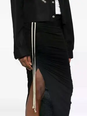 Rick Owens Edfu Drawstring Slit Skirt - Black