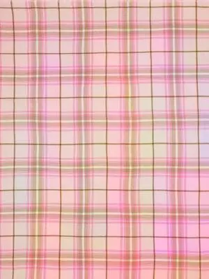 Eric Bompard Tartan Fringed Scarf - Pink