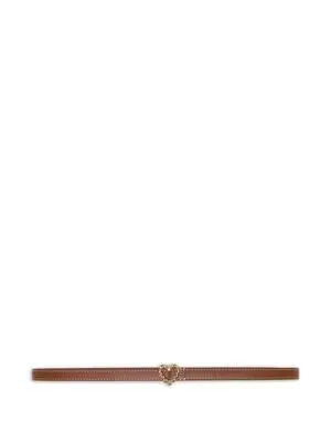 Maje Heart-buckle Leather Belt - Brown
