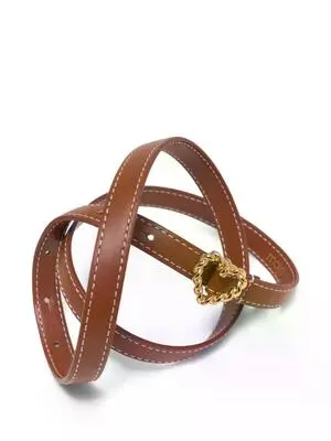Maje Heart-buckle Leather Belt - Brown