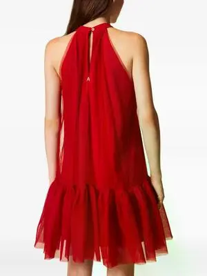 TWINSET Halter-neck Ruffled Mini Dress