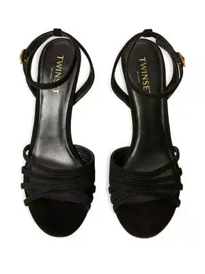 TWINSET Suede Buckle-strap Sandals