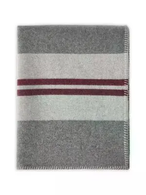 Brunello Cucinelli Striped Double-cloth Throw Blanket - Grey