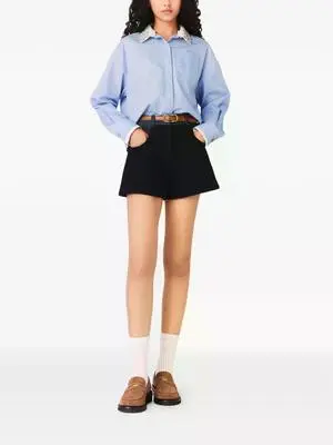 Maje Striped Embellished Collar Shirt - Blue
