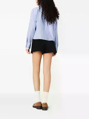 Maje Striped Embellished Collar Shirt - Blue