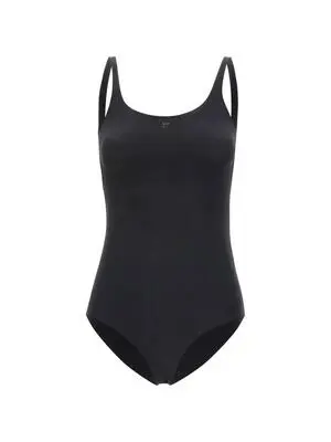 COURREGES Cut-out Logo Swimsuit - Black