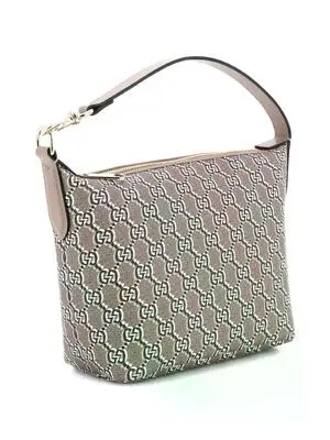 Gucci Ophidia Zip Shoulder Bag Gg Shadow Coated Canvas Super Mini Hobo Bag - Brown