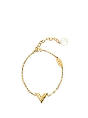 LOUIS VUITTON 2021 Plated Essential V Bracelet Costume Bracelet - Gold