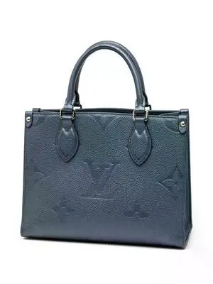 LOUIS VUITTON 2021-2025 Metallic Monogram Giant Empreinte Onthego Pm Satchel - Blue