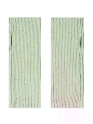 Eric Bompard Ribbed Short Mittens - Green