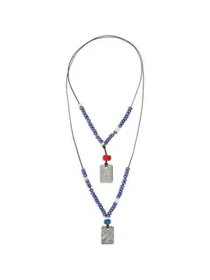 Dsquared2 Beaded Pendant Necklace - Silver