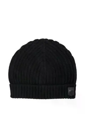 TOD'S Ribbed Knit Beanie - Black