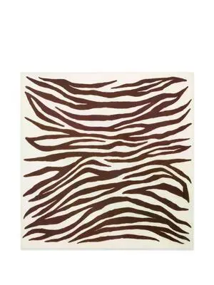 Eric Bompard Zebra-print Square Scarf - Neutrals