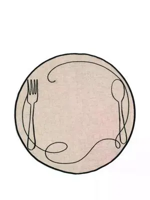 MISETTE Line Drawing Linen Placemats - Neutrals