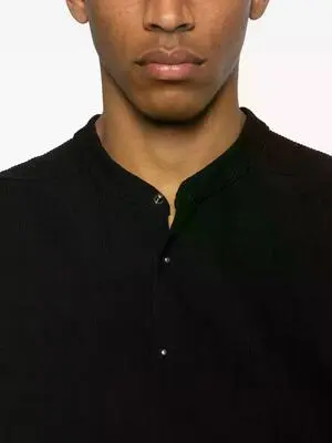 ISAAC SELLAM EXPERIENCE Button Trim Shirt - Black