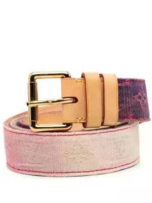 LOUIS VUITTON 2010 Monogram Denim Belt - Pink