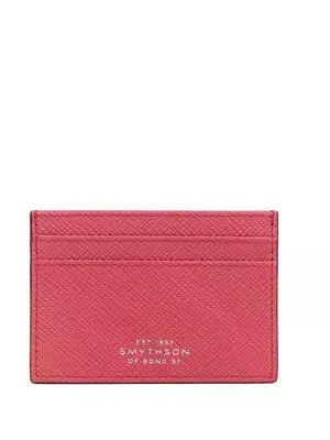 Smythson Panama Leather Flat Card Holder - Pink