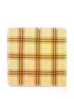 Eric Bompard Twill Fringed Scarf - Yellow