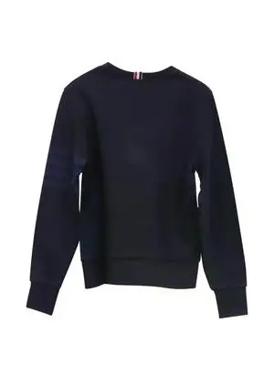 Thom Browne Four-bar Loopback Cotton Crewneck Sweatshirt