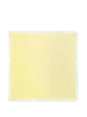 Eric Bompard Fringe Twill Square Scarf - Yellow