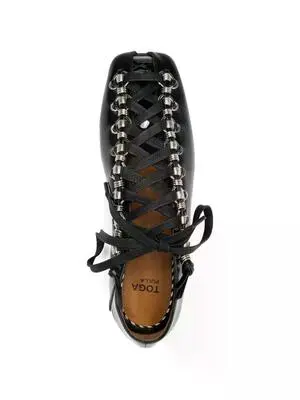Toga Lace-up Leather Pumps