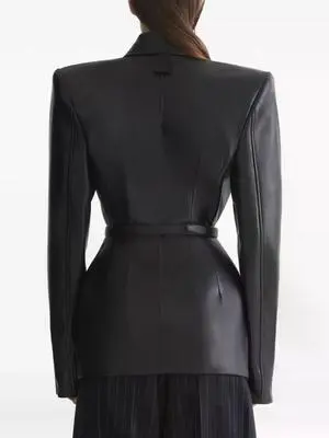 MUGLER Leather Fitted Jacket