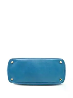 Prada Large Saffiano Lux Galleria Double Zip Satchel - Blue