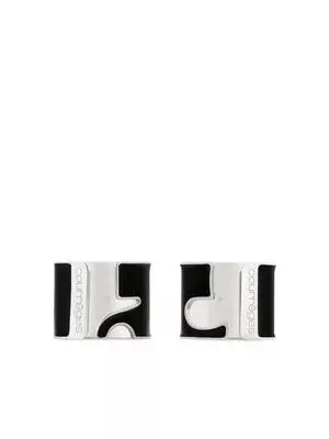 COURREGES Logo-enamel Ring Set - Silver