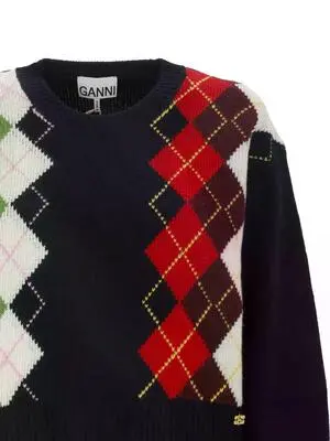 GANNI Argyle Knit Sweater