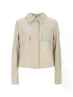 Peuterey Buttoned Leather Jacket - Neutrals