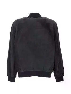 Peuterey Leather Zip Jacket - Grey