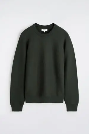Cos Contrast-tipped Crew-neck Sweater In Rayon - Brown