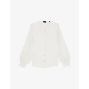 The Kooples Oversized Collar Silk Shirt