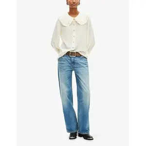 The Kooples Oversized Collar Silk Shirt